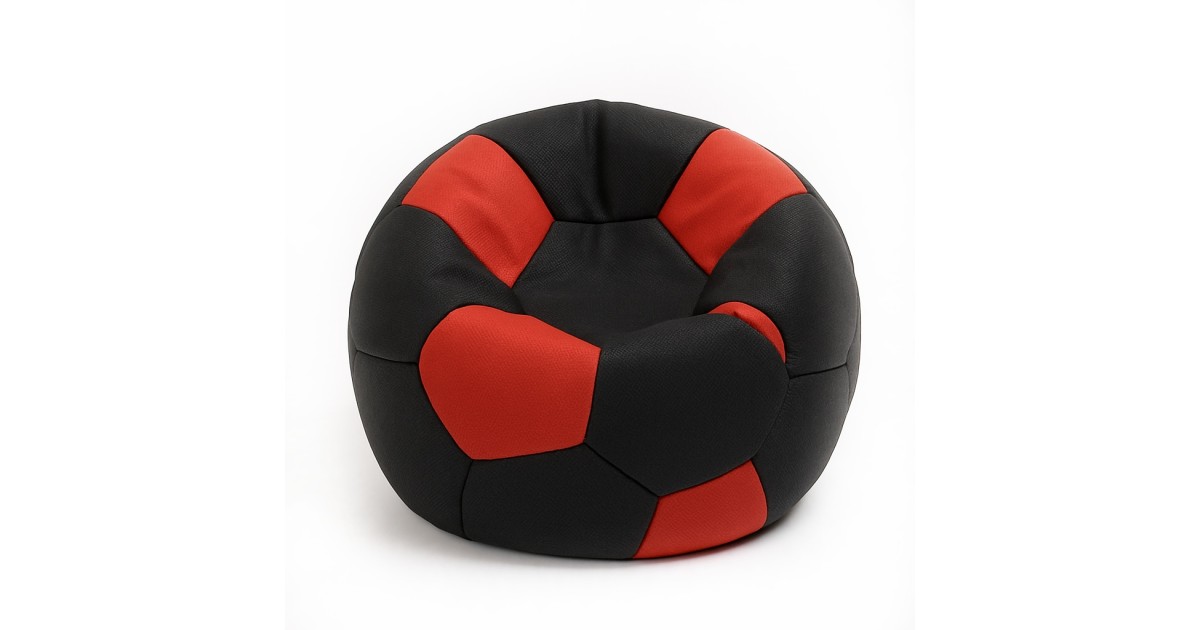 EMI - Vak na sedenie futbalová lopta malá čiernočervená EMI