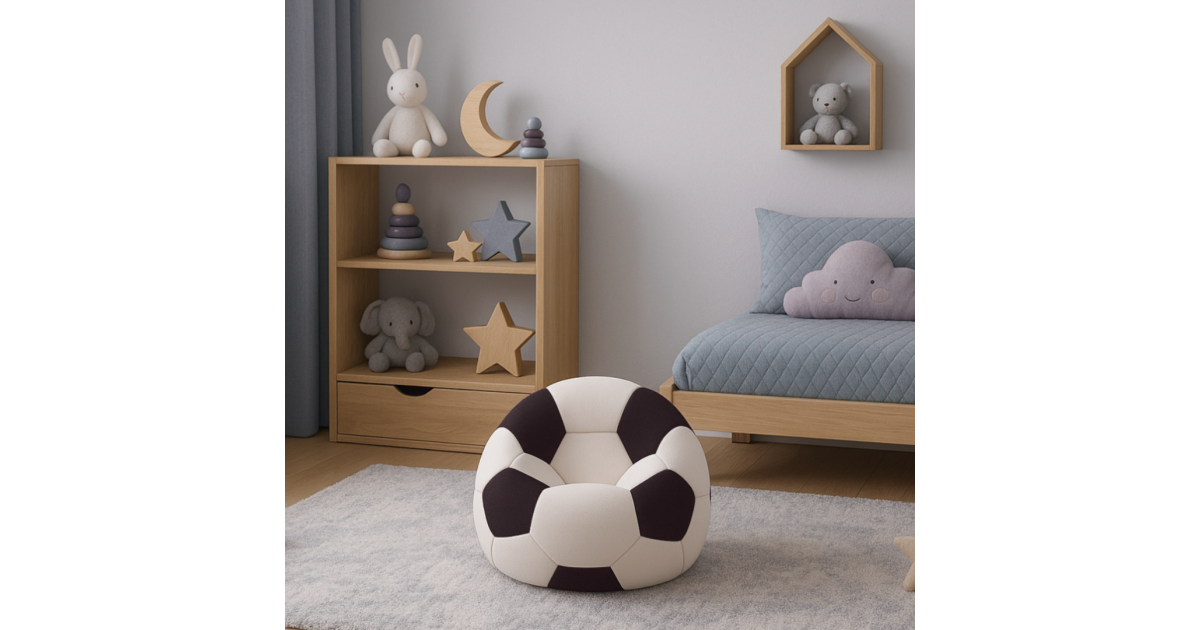 EMI - Vak na sedenie futbalová lopta malá bielo-čierna EMI