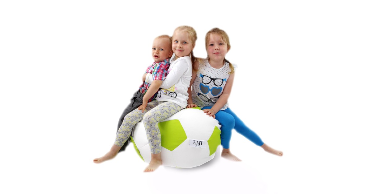 EMI - Vak na sedenie futbalová lopta malá bielolimetková EMI